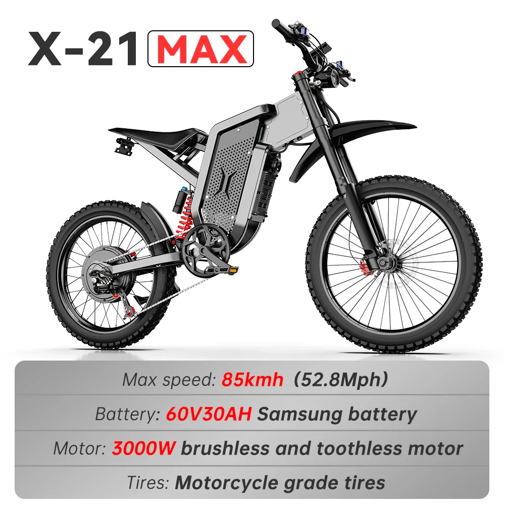 Electric bike EKX X21 MAX, 3000W, 60V 30AH battery, max speed 85km/h - RIDSTAR electric bikes ...